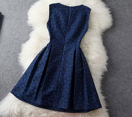 Fashion Blue Beading Rhinestone Embroidered Dress &party Dress on Luulla