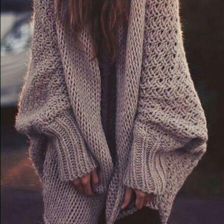 Knitting Loose Cardigan Sweater on Luulla
